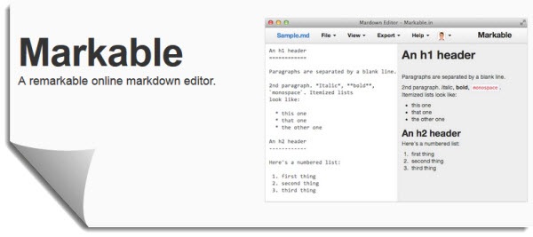 Markable, editor online para trabajar con sintaxis de Markdown – eju.tv