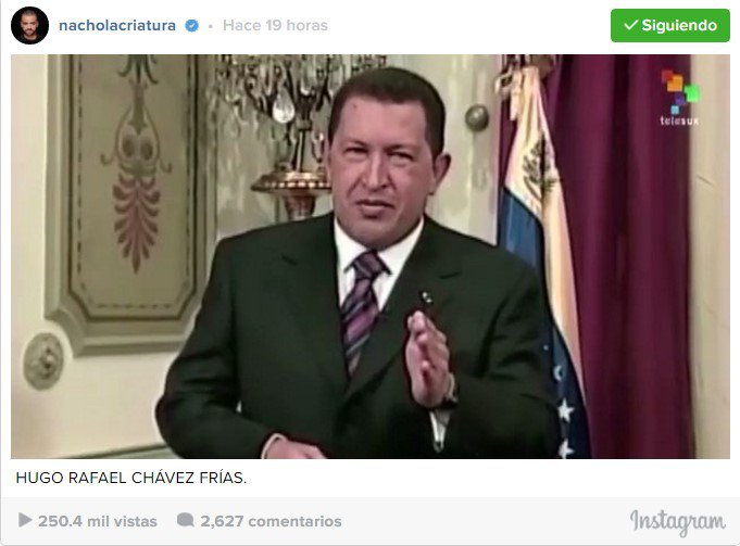 ¡A ver si entienden! Nacho utiliza imagen de Chávez para aclarar por ...